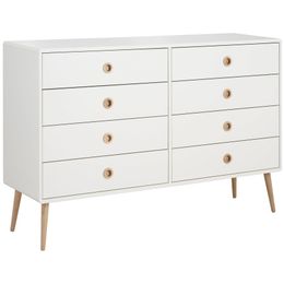 Kommode Home Affaire "Softline" Sideboards Gr. B/H/T: 135 cm x 89 cm x 40 cm, 8, weiß (weiß, eiche) Kommode