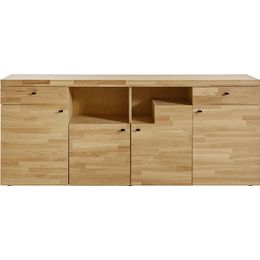 Sideboard Home Affaire "Divupe" Sideboards Gr. B/H/T: 186 cm x 77 cm x 35 cm, Schubladen, 2, braun (eiche) Sideboards