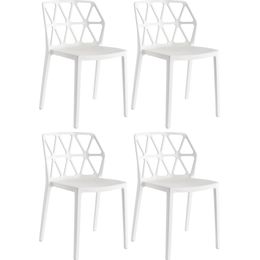 4-Fußstuhl CONNUBIA "ALCHEMIA CB/1056" Stühle Gr. B/H/T: 49,5 cm x 79 cm x 51 cm, 4 St., Polypropylen, weiß (schneeweiß matt p94) 4-Fuß-Stühle