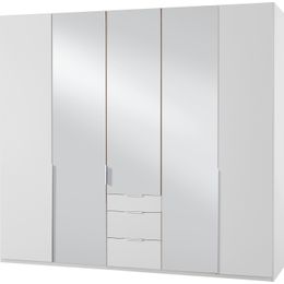 Kleiderschrank wimex "New York" Schränke Gr. B/H/T: 225 cm x 236 cm x 58 cm, 5 St., weiß (weiß, spiegel) Kleiderschränke mit Spiegeltür