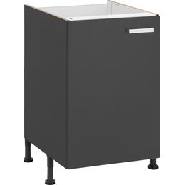 Spülenschrank Optifit "Parma" Schränke Gr. B/H/T: 50 cm x 87 cm x 58,4 cm, 1 St., Komplettausführung, grau (anthrazit) Spülenschränke