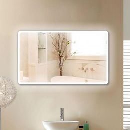 Badspiegel mit led Multifunktionaler Badezimmerspiegel Kaltes Licht 22w-120×70cm
