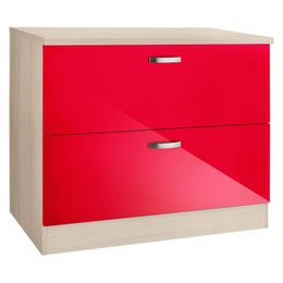 Unterschrank Optifit "Faro" Schränke Gr. B/H/T: 100 cm x 84,8 cm x 60 cm, rot (rot glanz) Unterschränke