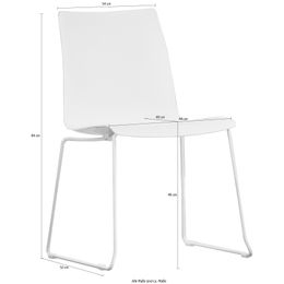 Jan Kurtz Stuhl JANKURTZ "slide" Stühle Gr. B/H/T: 54 cm x 84 cm x 52 cm, Metall, weiß (weiß, chromfarben) Stapelstuhl 4-Fuß-Stuhl Stapelstühle
