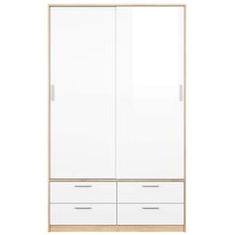 Kleiderschrank Home Affaire Schränke Gr. B/H/T: 121,2 cm x 200 cm x 60,25 cm, 2 St., braun (braun, weiß) Kleiderschränke