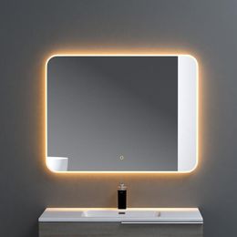 Luz Badspiegel-03 LED-Beleuchtung 900x700mm Stufenloses Dimmen Wandspiegel Beschlagfrei mit Touchbedienung 5 mm Glas - Doporro