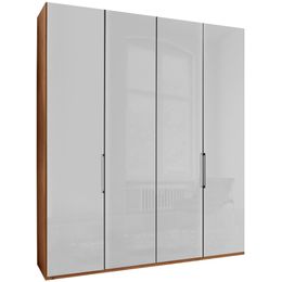 Falttürenschrank Wiemann "Monaco" Schränke Gr. B/H/T: 197,3 cm x 216 cm x 58 cm, 4 St., braun (bianco, eiche, nachbildung, glas weiß) Drehtürenschränke