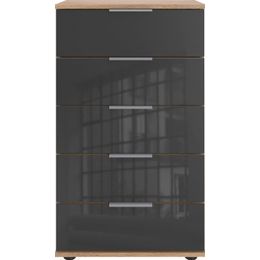 Schubkastenkommode wimex "Easy" Sideboards Gr. B/H/T: 49 cm x 102 cm x 41 cm, 5, grau (plankeneichefarben, grauglas) Schubladenkommoden mit Glas- oder Spiegelfront