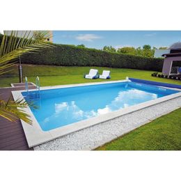 Styropor Pool de Luxe mit Edelstahlleiter 800 x 400 x 150 cm - KWAD