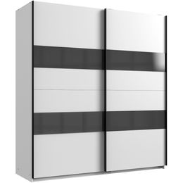 Schwebetürenschrank wimex "Altona" Schränke Gr. B/H/T: 180 cm x 198 cm x 64 cm, 2 St., weiß (weiß, grauglas) Schwebetürenschränke und Schiebetürenschränke