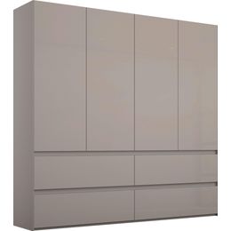 Drehtürenschrank Rauch "Elmo" Schränke Gr. B/H/T: 201 cm x 223 cm x 61 cm, ohne Beleuchtung, 4 St., braun (fango, hochglanz fango) Drehtürenschränke