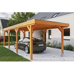 Skan Holz Einzelcarport SKANHOLZ "Grunewald" Carports Gr. H: 289 cm, braun (hellbraun) Carports