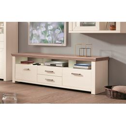 Lowboard SET ONE BY Musterring "york" Sideboards Gr. B/H/T: 200 cm x 63 cm x 51 cm, 4, beige (pino aurelio, eiche nelson) Lowboards