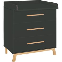 Wickelkommode Schardt "Sienna Black" Gr. B/H/T: 90 cm x 94 cm x 70 cm, schwarz (schwarz, natur, schwarz) Baby Wickelkommoden und Wickelregale