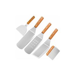 Tragbares 5-teiliges BBQ-Set, Edelstahl-Grillzubehör, BBQ-Utensilien, für Camping, Garten, Outdoor, Wandern und Reisen, Grillen, Geschenkideen für