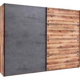 Schwebetürenschrank Schlafkontor "Dover" Schränke Gr. B/H/T: 270 cm x 210 cm x 60 cm, 2 St., braun (alpine lodge, betono x id) Schwebetürenschränke und Schiebetürenschränke