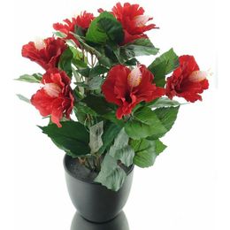 Hibiskuspflanze Rot im Topf - Kunstblumen - DPI