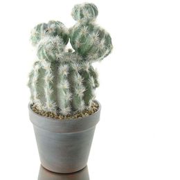 Kugel - Kaktus im braun-washed Topf - Kunstblumen - DPI
