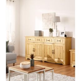 Sideboard Home Affaire "Trinidad" Sideboards Gr. B/H/T: 194 cm x 89 cm x 37 cm, beige (natur, geölt) Sideboards