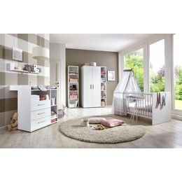 Babyzimmer-Komplettset BMG MÖBEL "Luis" Schlafzimmermöbel-Sets Gr. Mit Umbauseiten-Set + ohne Matratze, weiß Baby Komplett-Babybetten