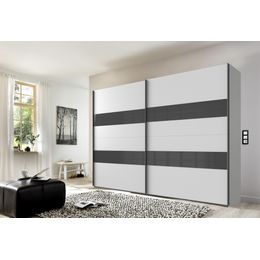 Schwebetürenschrank wimex "Altona" Schränke Gr. B/H/T: 225 cm x 208 cm x 65 cm, 2 St., weiß (weiß, grauglas) Schwebetürenschränke und Schiebetürenschränke