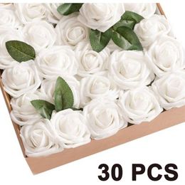 Amirror Smart Ug - Schaum-Kunstblumen, 25/30 Stück, Bubble Rose, künstliche Blume mit Stiel für DIY-Hochzeit, Blumenarrangements, Tafelaufsätze,
