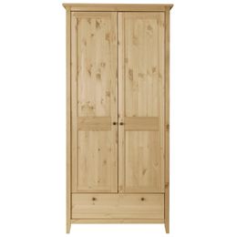 Lüttenhütt Kleiderschrank LÜTTENHÜTT "Solvita" Schränke Gr. B/H/T: 101 cm x 210 cm x 57 cm, 2 St., beige (gelaugt) Kleiderschränke