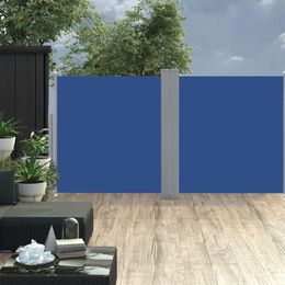 MAISONCHIC - Ausziehbare Seitenmarkise Windschutz Sonnenschutz Markise Balkon Sichtschutz Blau 120 x 600 cm RGDCH398274