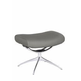 Fußhocker stressless "London" Hocker Gr. B/H/T: 54 cm x 46 cm x 41 cm, Leder BATICK, Star Base-High Base, grau (wild dove batick) Fußhocker