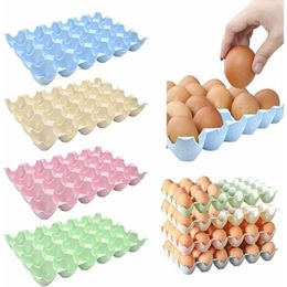 LONGZIMING Pcs Aufbewahrungsbox 24 Eierregale Eieraufbewahrung Kühlschrank Kunststoff-Eierbox Eierhalter Tabletts Stapelbare Kühlschrankaufbewahrung für