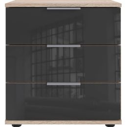 Nachtkonsole wimex "Easy" Sideboards Gr. B/H/T: 52 cm x 56 cm x 38 cm, 3, braun (struktureichefarben hell, grauglas) Nachtkonsolen und Nachtkommoden