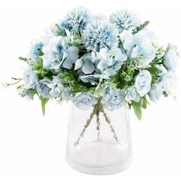 Lycxames - Rosenstrauß, 3 Stück, Hortensien, künstliche Seidenblumen, künstliches Arrangement für Hochzeit, Brautstrauß, Heimtextilien, allgemeine