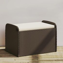 Sitzbank mit Stauraum & Kissen Braun 80x51x52 cm Poly Rattan Vidaxl Braun