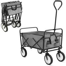 Bollerwagen Faltbar Handwagen Gartenwagen Strandwagen, Transportwagen, 2 Netztaschen, Belastung 80kg, Klappbar, Outdoor, Strand, Camping, Einkaufen