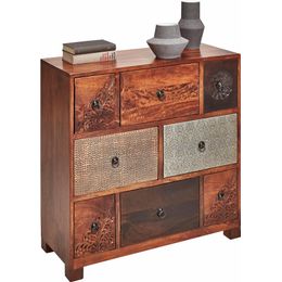 Kommode Home Affaire Sideboards Gr. B/H/T: 85 cm x 85 cm x 35 cm, bunt (braun, bunt) Kommode