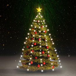 Weihnachtsbaum-Lichternetz mit 210 LEDs Kaltweiß - Weiß - Prolenta Premium