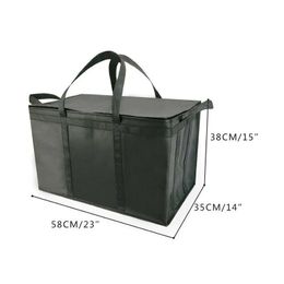 Xxxl Große, faltbare, isolierte Kühltasche mit Reißverschluss, wiederverwendbare Einkaufstaschen, um Lebensmittel heiß oder kalt zu halten, ideal für