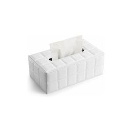 Taschentuchbox-Abdeckung, Taschentuchbox-Halter aus PU-Leder, rechteckig, Kleenex-Box-Abdeckungen für Zuhause/Büro/Auto-Dekoration, 9,84' x 5,23' x