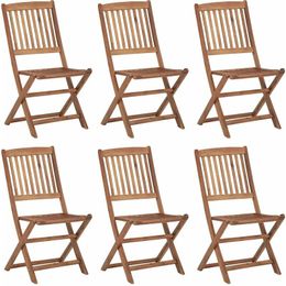 MAISONCHIC Klappbare 6 Stk.Gartenstühle Relax-Sessel,Gartenmöbel Massivholz Akazie -36818