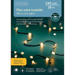 Lumineo Micro LED Lichterkette mit Funktionen 1.800 cm 240 Lichter klassisch warm