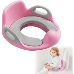 Kinder Toilettensitz Baby Sitz Töpfchentrainer wc Aufsatz Potty Training Toilettentrainer mit Anti-Rutsch, Griffe und Rückenlehne Geeignet für die