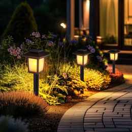 Globo Gartendeko Lampen Solarlampen für Außen Garten led Terrassen Dekoration Solar, Erdspitz schwarz, 10x led, LxBxH 8x8x37, 3er Set