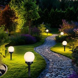 Globo 5er Set led Außen Solar Lampen Kugel Design Erd Spieß Steck Leuchten Garten Weg Beleuchtung