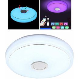 LYCXAMES LED Deckenleuchte 38W Dimmbar, Deckenleuchte mit Fernbedienung und Bluetooth-Lautsprecher, RGB-Farbwechsel, Deckenlampe für Küche,