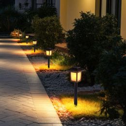 Globo Gartendeko Lampen Solarlampen für Außen Garten led Terrassen Dekoration Solar, Erdspitz schwarz, 10x led, LxBxH 8x8x37, 6er Set