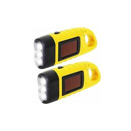 2er-Pack Handkurbel-Taschenlampe, 2er-Pack solarbetriebene LED-Taschenlampe, Handkurbel-Taschenlampe, wiederaufladbare LED-wasserdichte