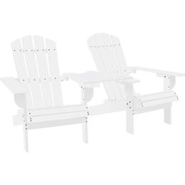 Sweiko - Garten-Adirondack-Stühle mit Teetisch Massivholz Tanne Weiß