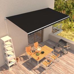 MAISONCHIC - Einziehbare Markise Sonnenmarkise Sonnenschutz Terrasse Balkon Auvent Handbetrieben 600 x 300 cm Anthrazit RGDCH845459