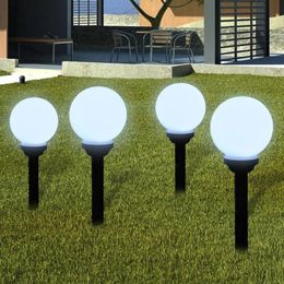 LONGZIMING Außenlampe Solarlampe led Gartenkugel Kugellampe 4tlg.