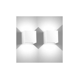 LONGZIMING 2 Stück 12 w LED-Wandleuchte für den Innenbereich, weiß, moderne Aluminium-Wandleuchte, Beleuchtungskörper für Wohnzimmer, Schlafzimmer, Badezimmer,